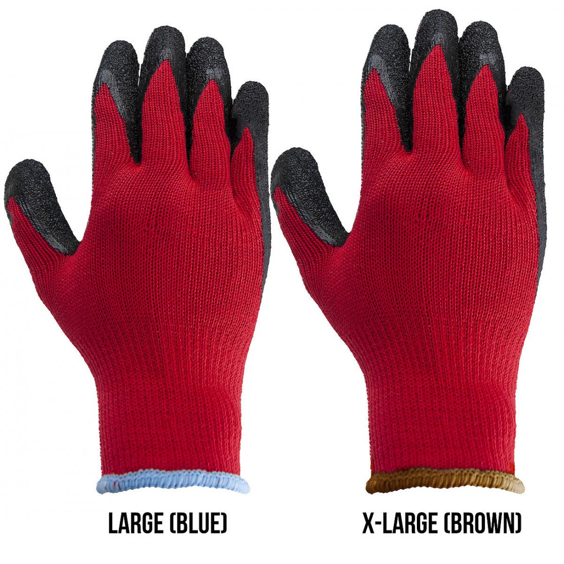 Custom Red Knit Gloves with Dipped Palms from Promotional Gloves