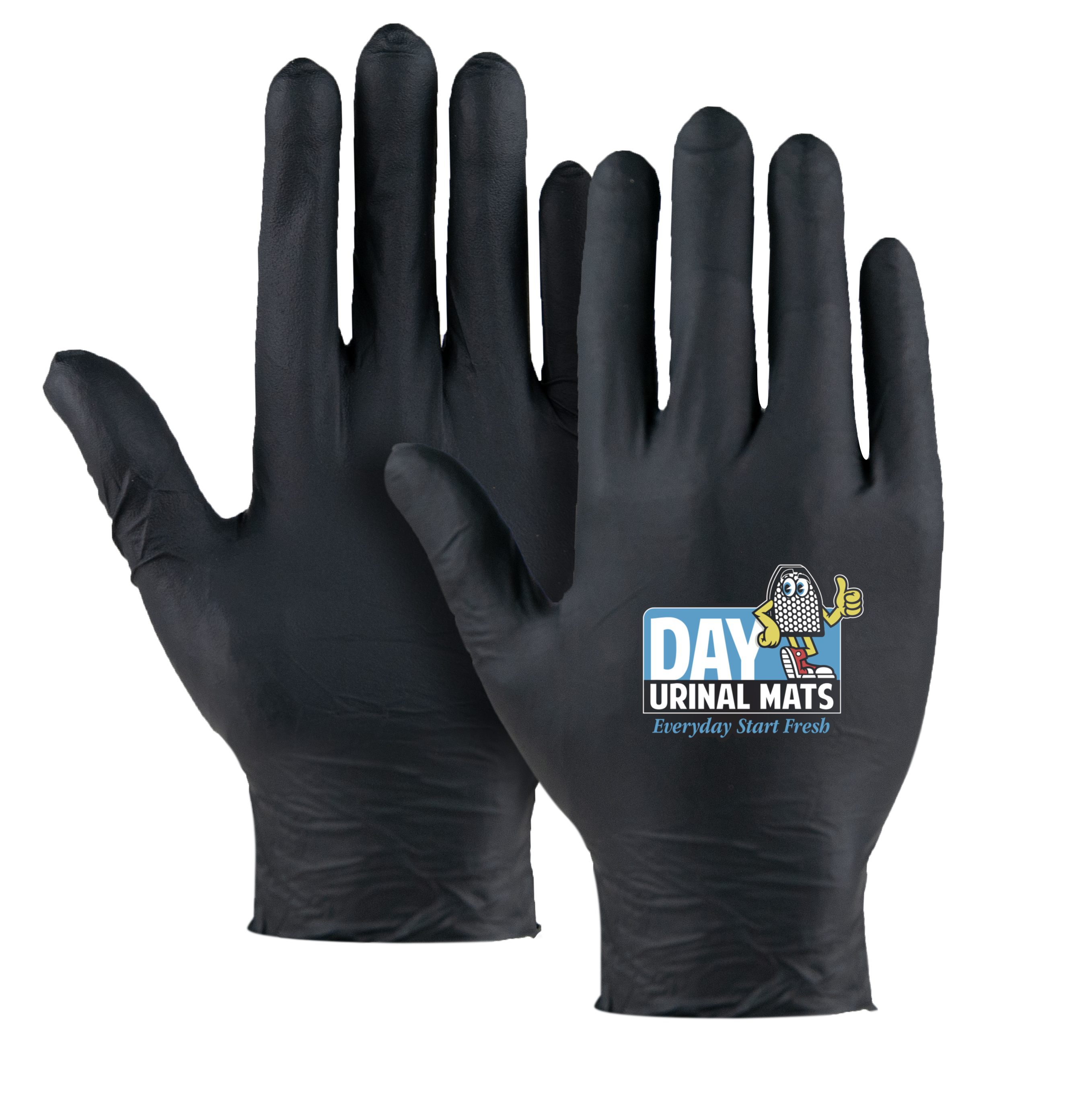 Custom Logo on Nitrile Gloves | Black 4.5-Mil Gloves with 4 Color ...
